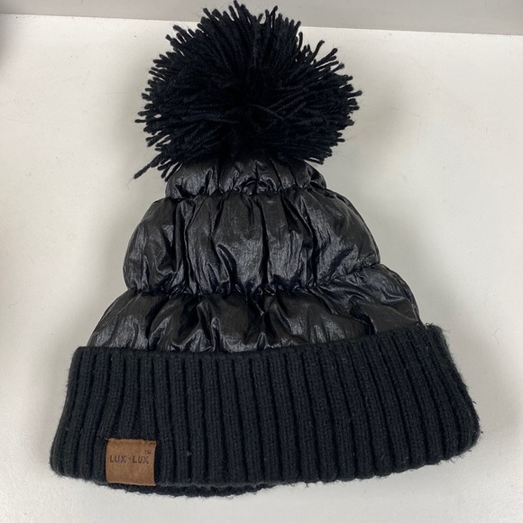 Lux-Lux | Accessories | Luxlux Shimmery Metallic Black Pom Pom Velvet ...